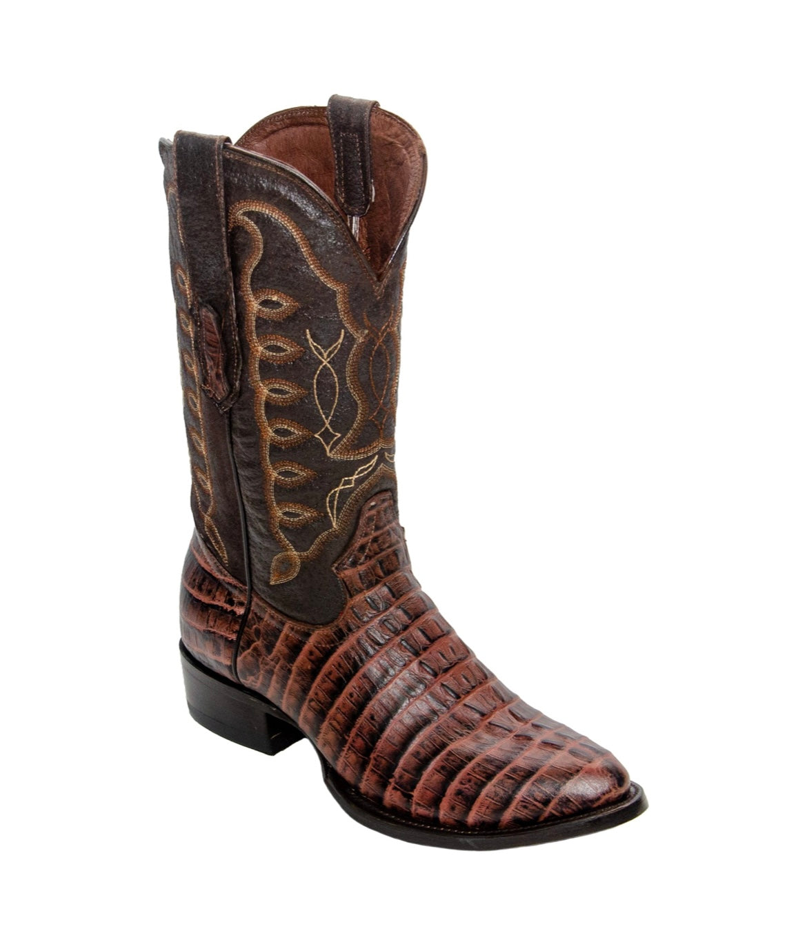 Tanner Mark Caiman Tail Print Brown / Brown Top Men's Western Boot ...