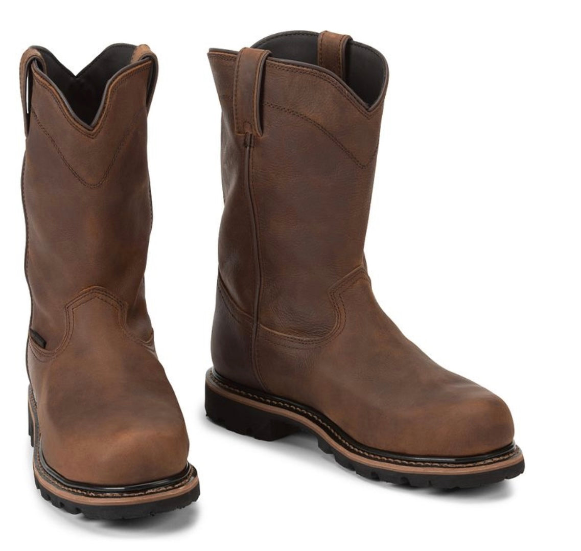 Justin PULLEY 10" COMPOSITE TOE WATERPROOF WORK BOOT– Jack’s Western ...