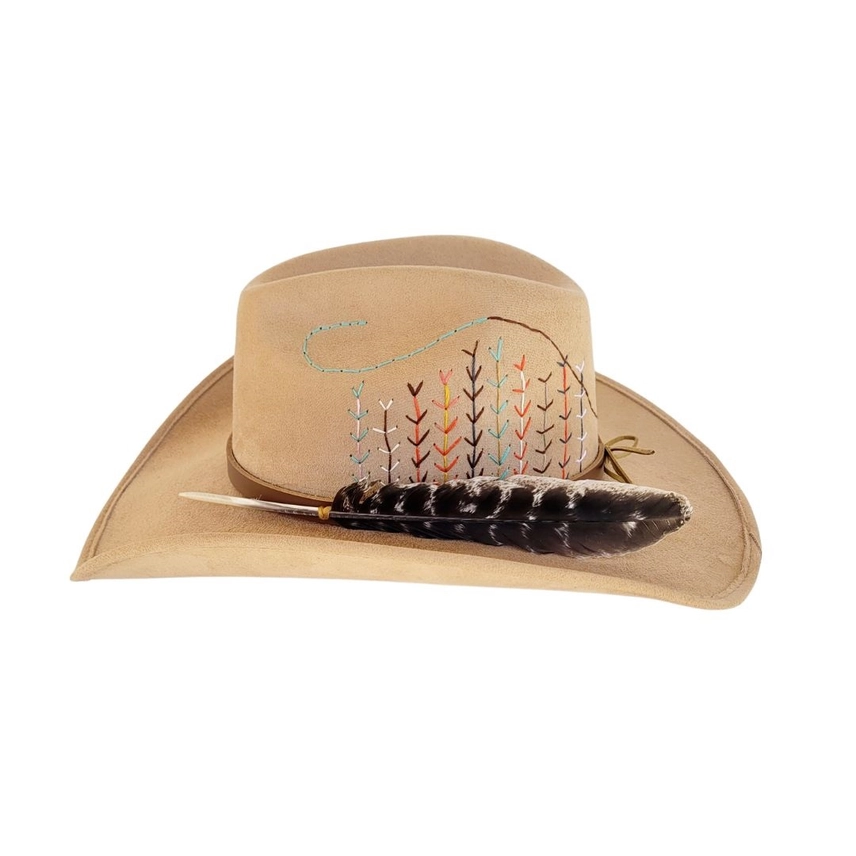 Petra Savage Tallis Camel Vintage Polyester Suede Cowboy Hat– Jack’s ...