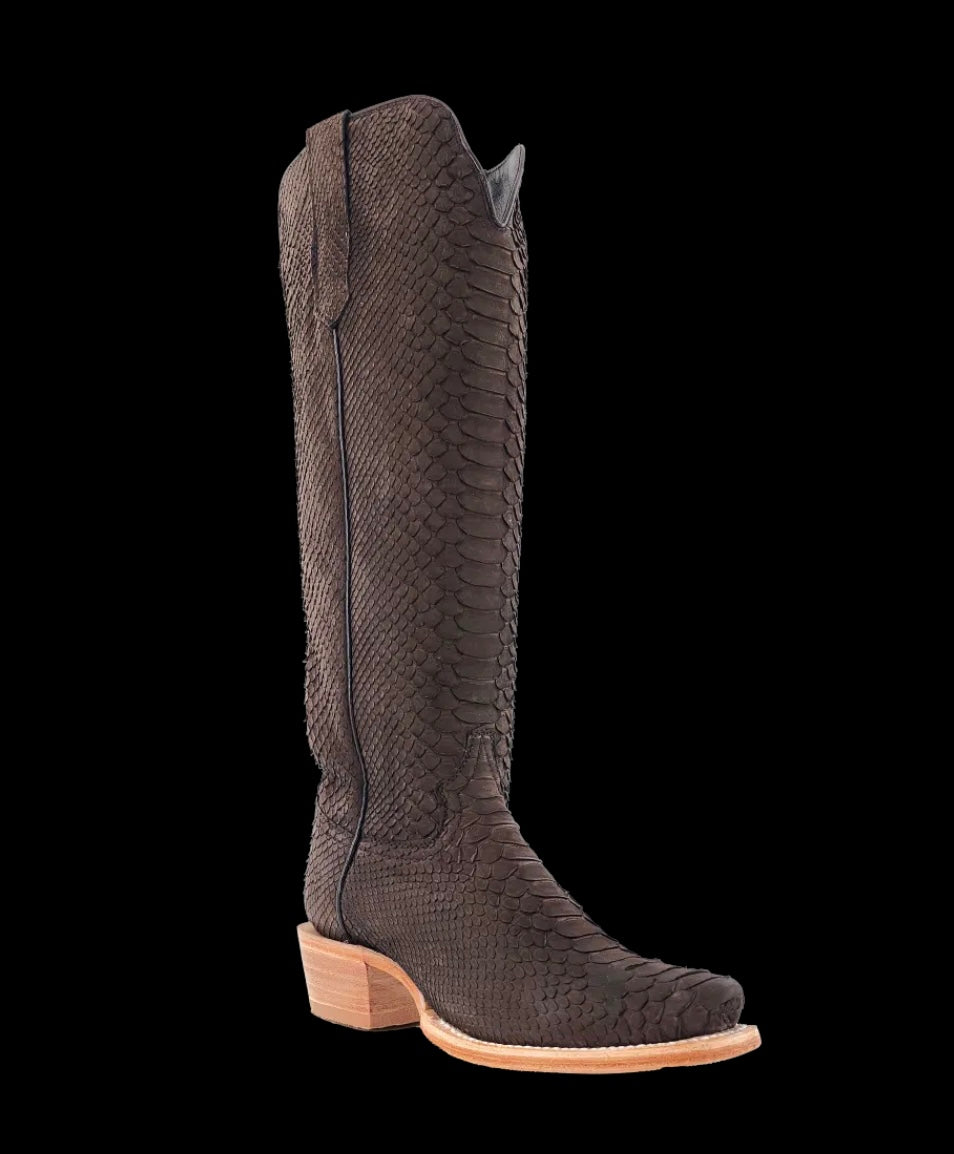 R Watson RWL7216 17″ Chocolate Nubuck Python womens– Jack’s Western and ...
