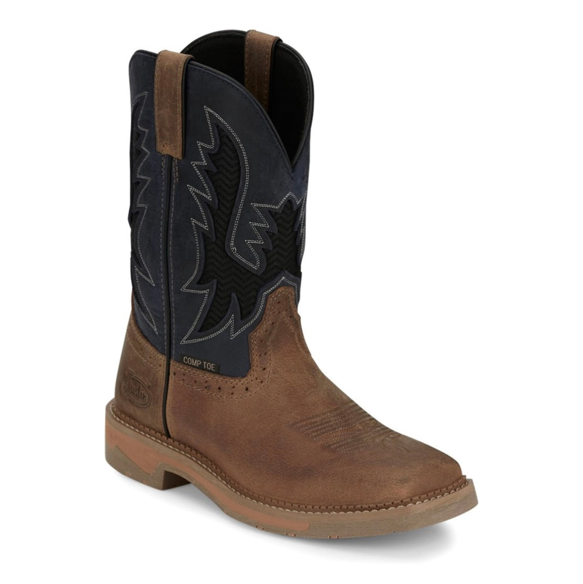 JUSTIN BOLT NAVY BLUE WATER BUFFALO - BOOT MENS WORK - SE4115– Jack’s ...